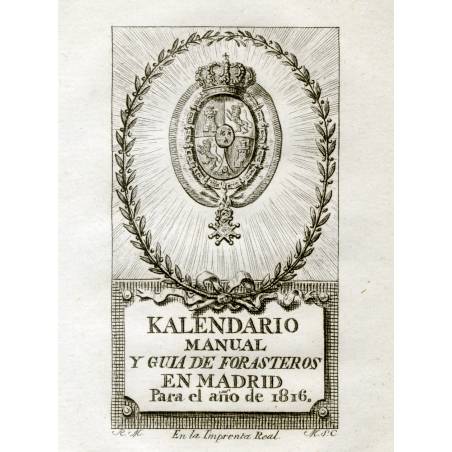 Cover for the Manual Calendar and Outsiders Guide for the year 1816