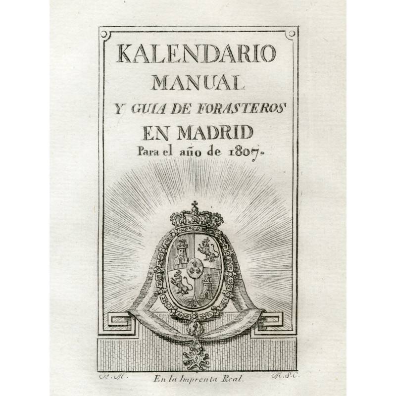 Cover for the Manual Calendar and Outsiders Guide for the year 1807