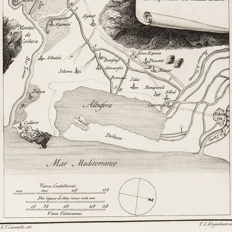Mapa de las tierras regadas por la acequia de Alcira